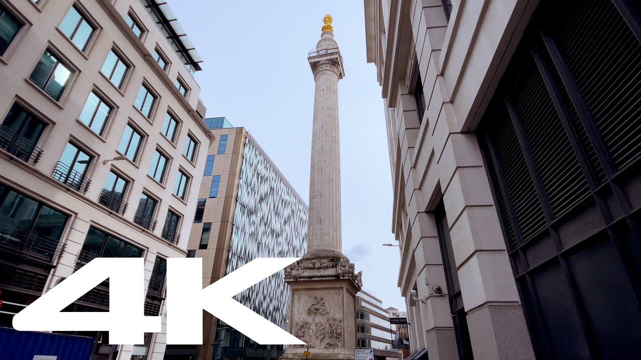 Hazy London Walk - London Bridge, Monument, HMS Belfast, The Shard - 4K ...