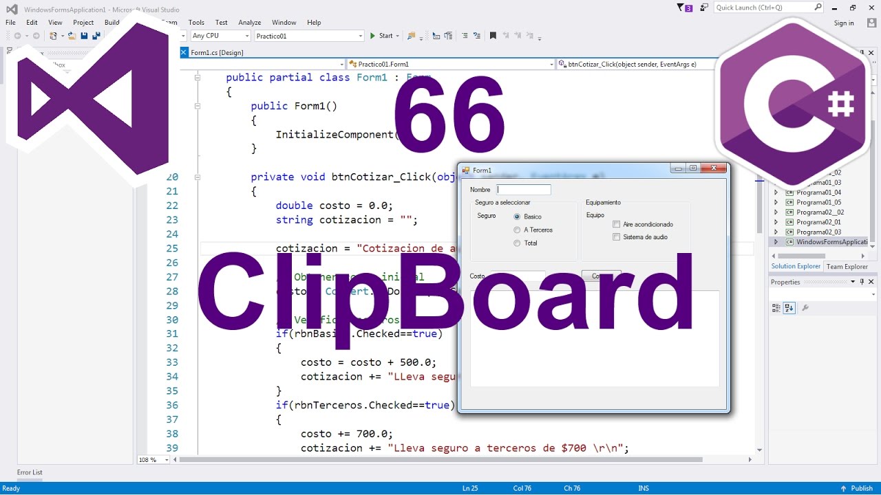 Programación Windows Forms C 66 Clipboard Youtube