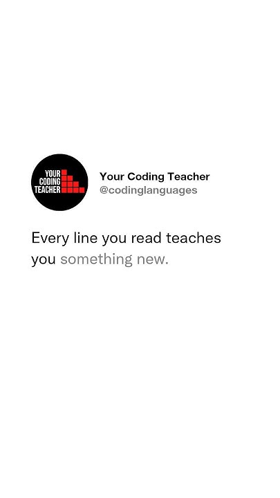 Reading code is just as important as writing it. Every line you read ...