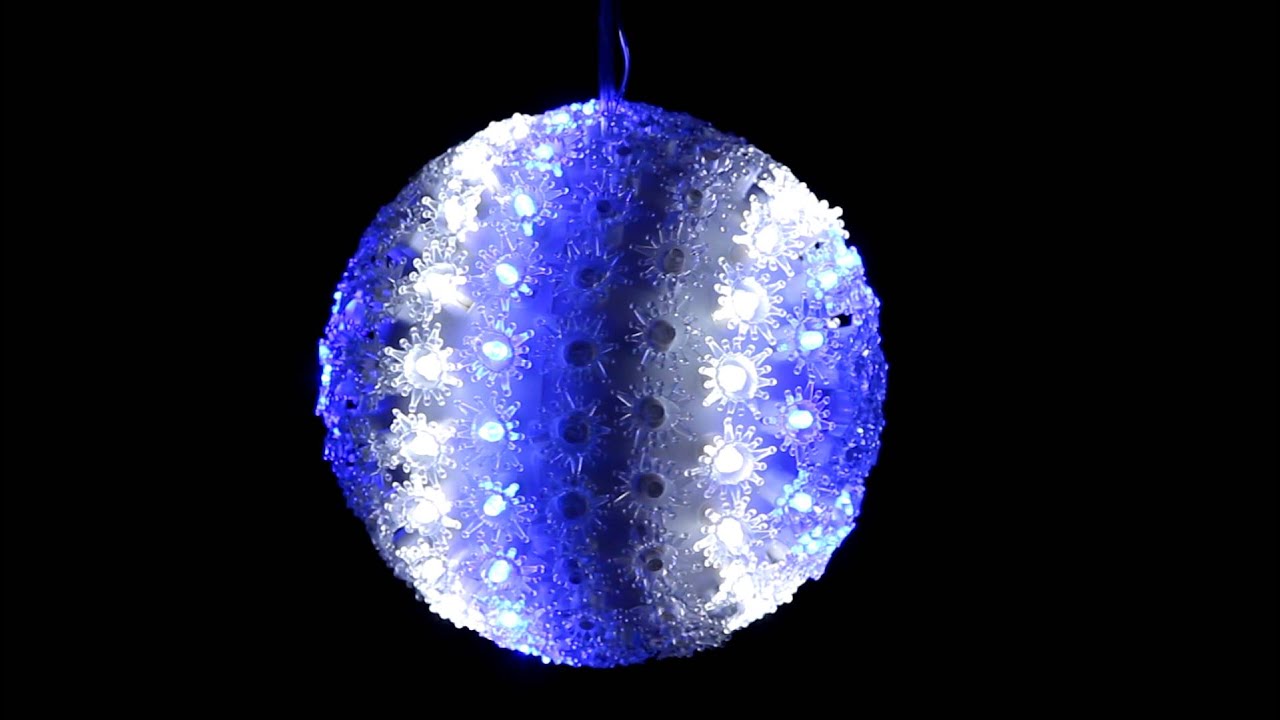 18CM Blue and White LED Ball Light with Floral Design - YouTube