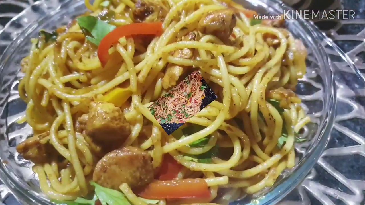 Chinese Style Chicken Spaghetti // How to make chicken spaghetti at ...
