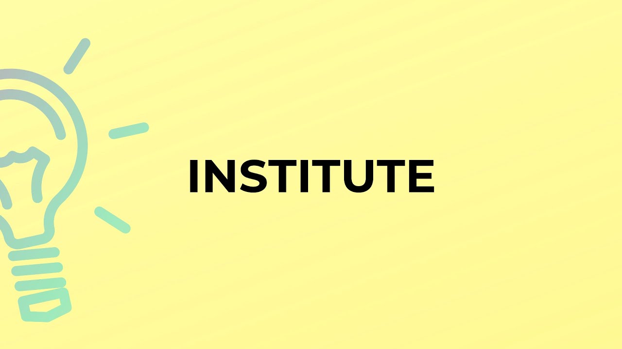 What is the meaning of the word INSTITUTE? - YouTube