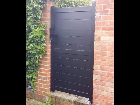 Installing Aluminium Tall Single Gates Between Walls - YouTube