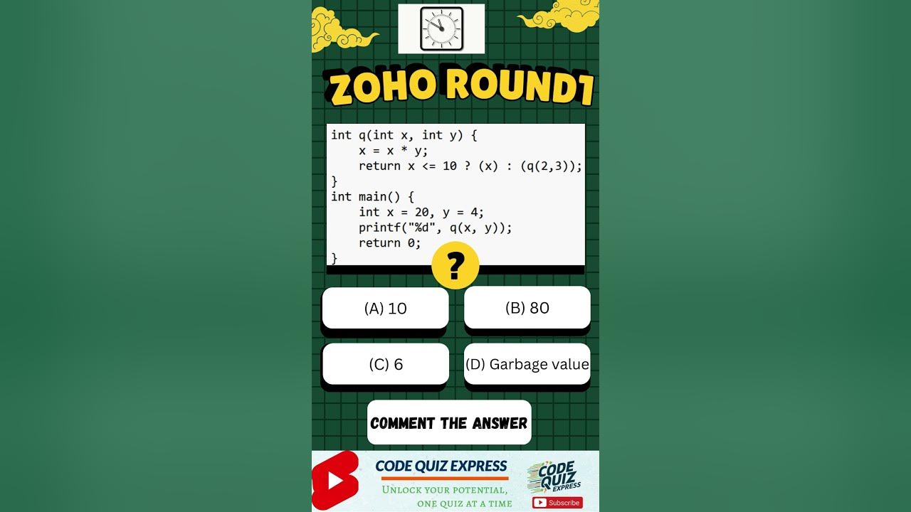 ZOHO Interview Question 3 | Can you solve this ? | C debugging | Code ...