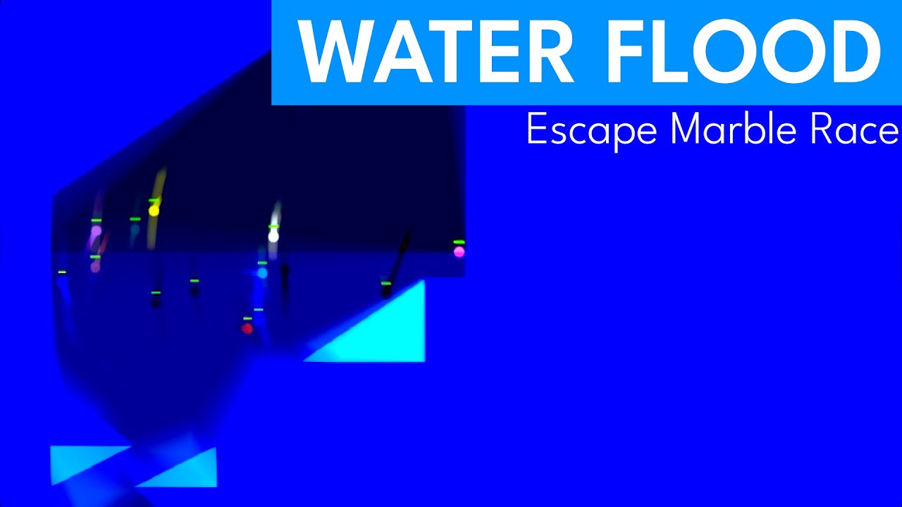 Escape From The Water Flood | Algodoo Marble Race - YouTube
