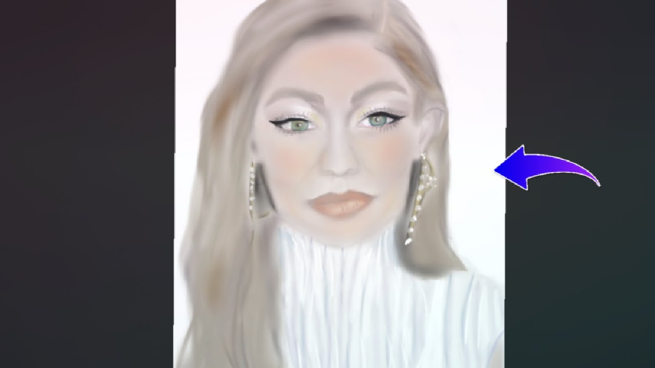GIGI HADID DIGITAL DRAWING - YouTube