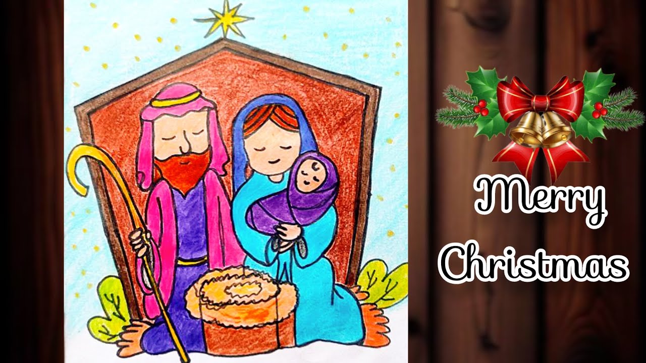 Jesus Christ Birth Drawing/Jesus Christ, Marry and Joseph Drawing ...