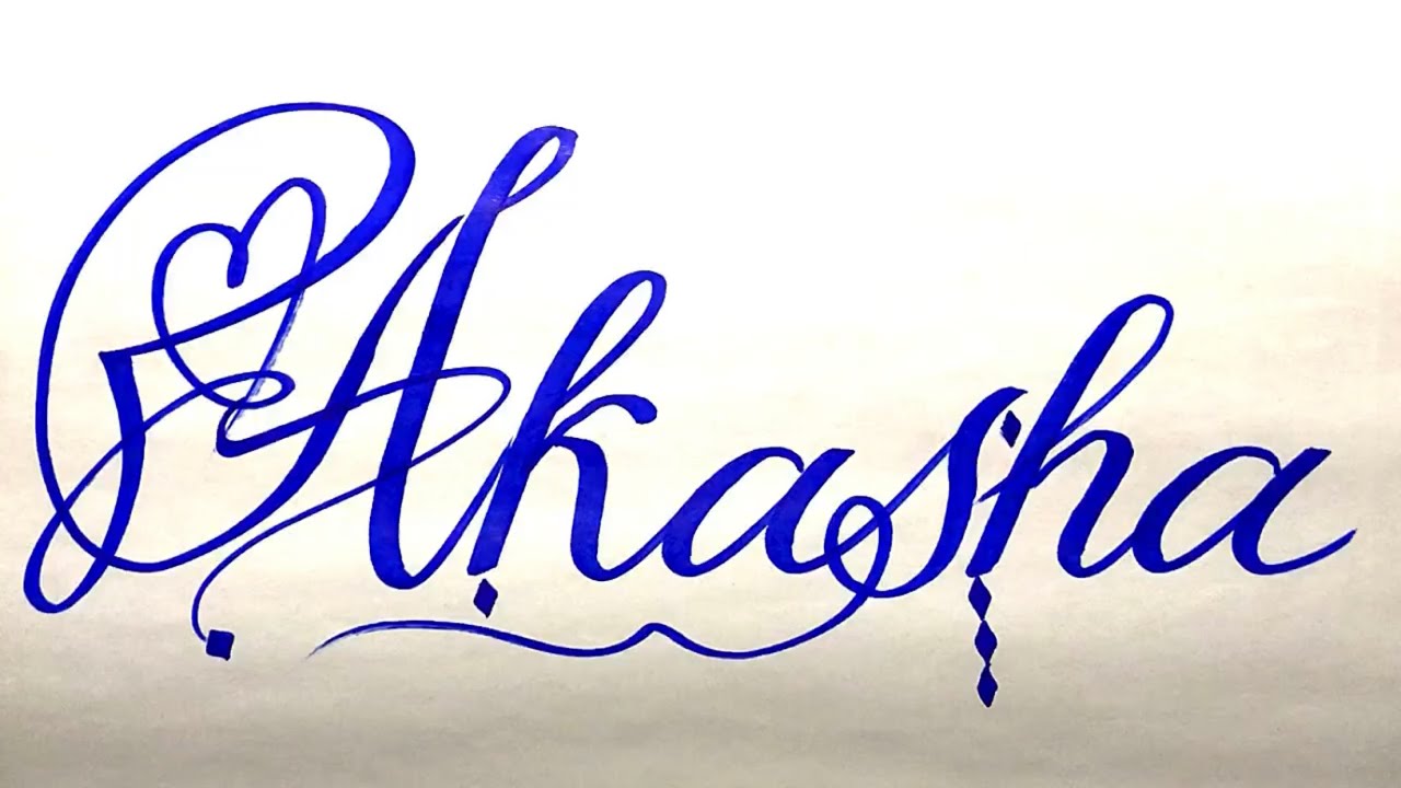 Akasha Name Signature Calligraphy Status | How to Draw, Cursive ...