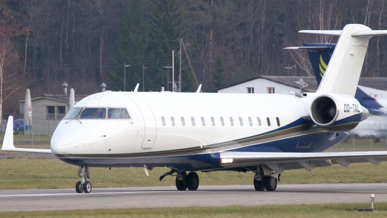 Bombardier CRJ200 from Libanon Take Off at Airport Bern-Belp - YouTube