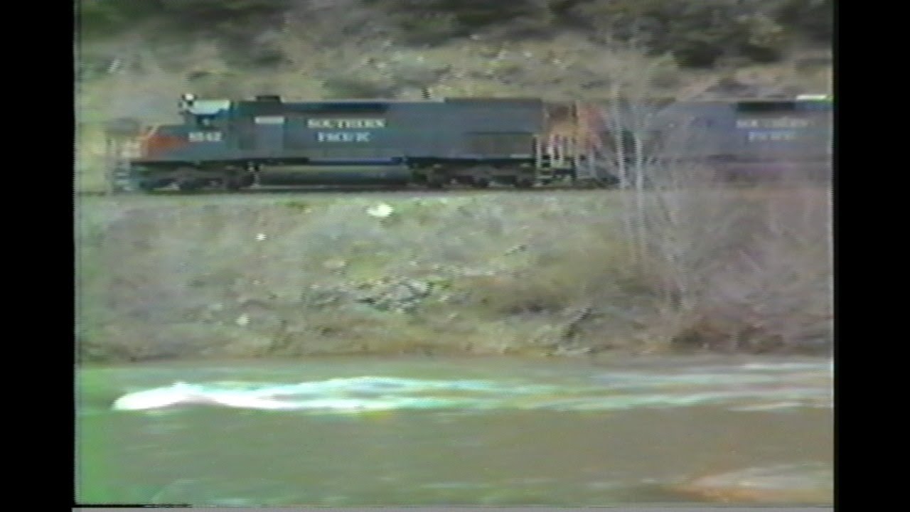 1036. 9 SOUTHERN PACIFIC SP 8542 Medford hauler across river rapids ...