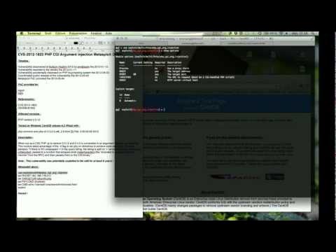 CVE-2012-1823 PHP CGI Argument Injection Metasploit - YouTube