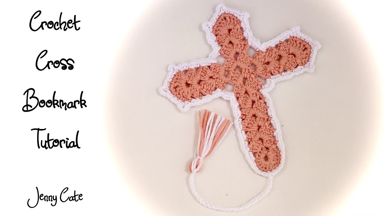 Crochet Cross Bookmark Tutorial - Final Border & Tassel - YouTube