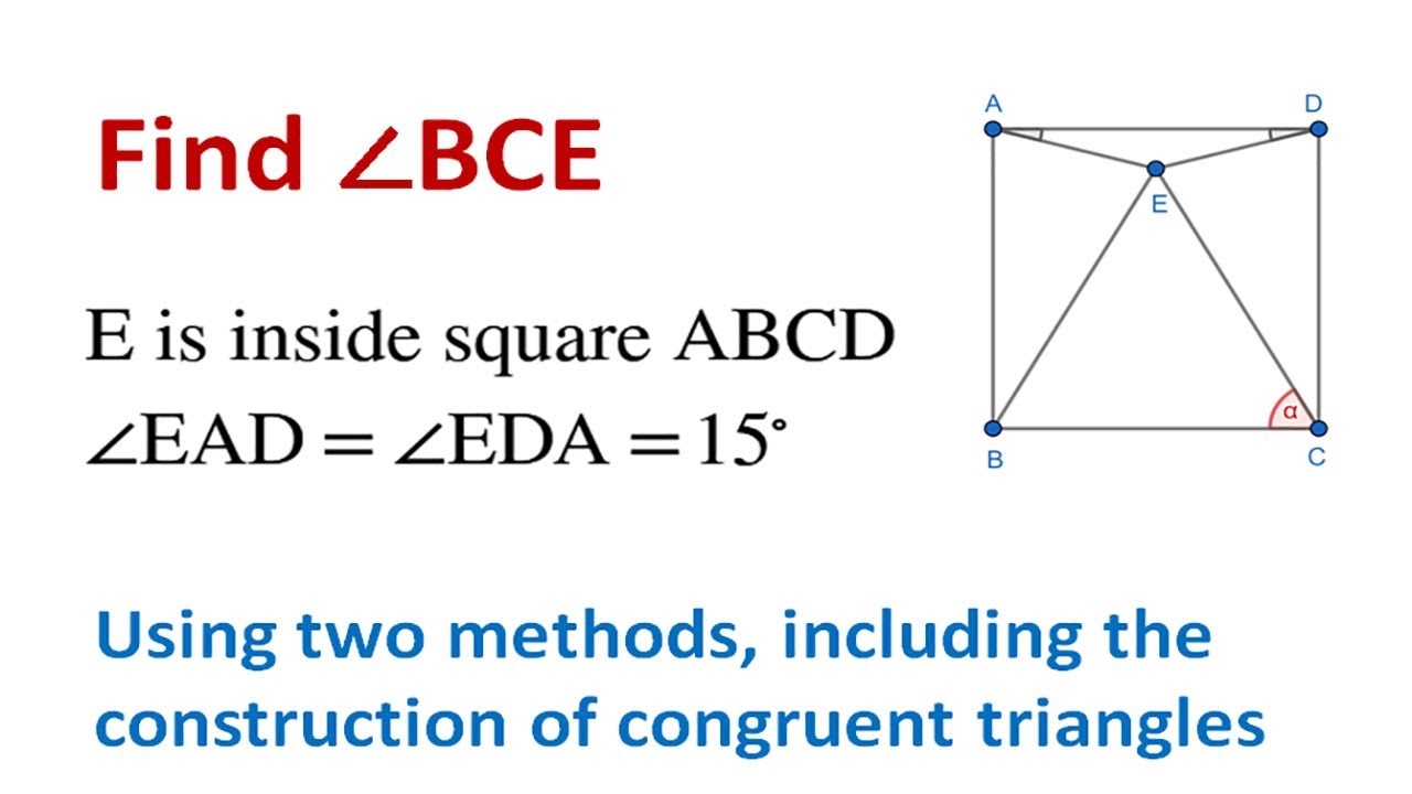 Find an angle using trigonometry method or geometry construction method ...