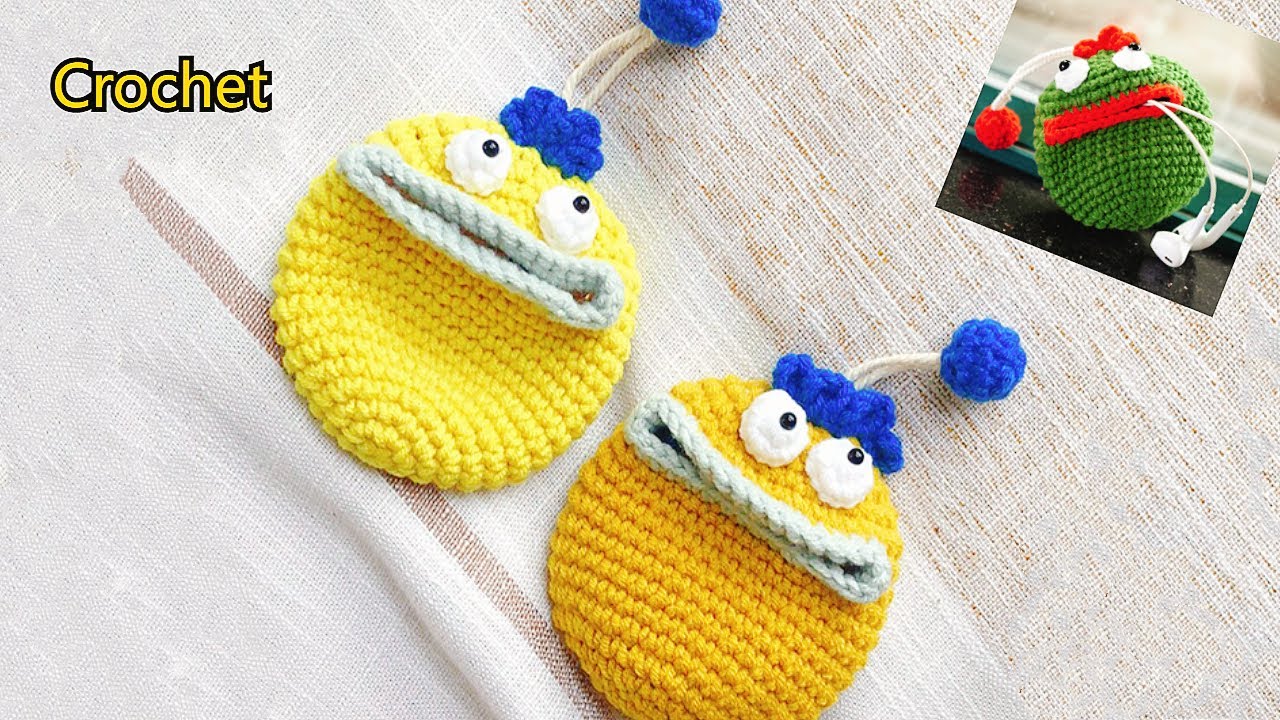 Crochet little monster key case - YouTube