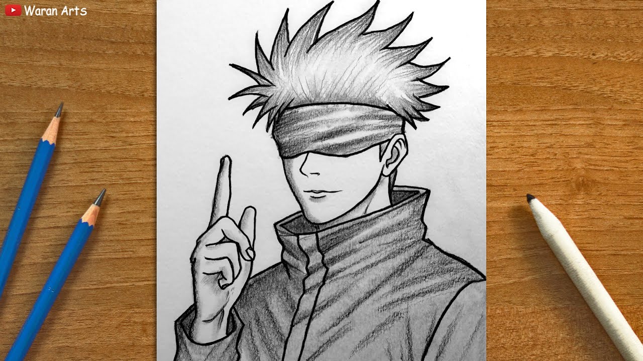 How to Draw Gojo Satoru | EPIC Anime Blindfolded Sorcerer Sketch ...