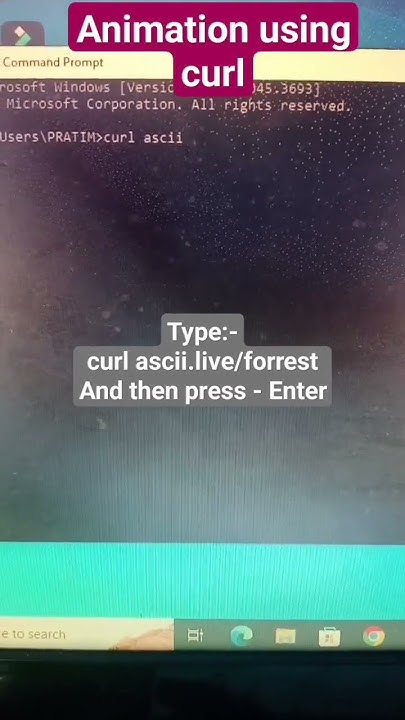 Command prompt hacks | Animation of a running person using curl #cmd #windows #curl #shorts ...