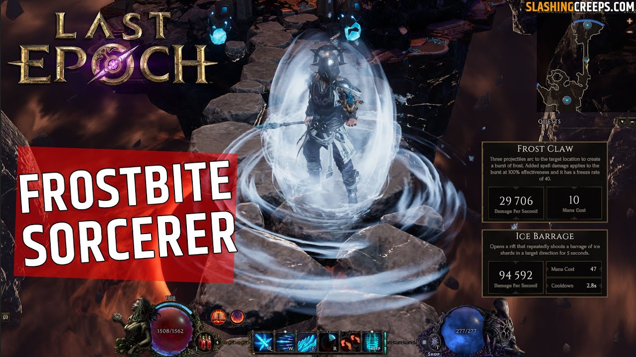 Frostbite Sorcerer Mage Build Last Epoch 1.0, to get some crazy DPS ...
