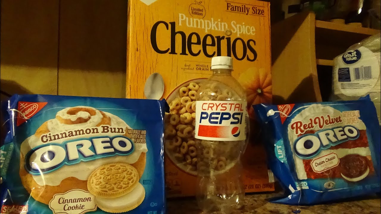 Pumpkin Spice Cheerios, Crystal Pepsi & Cinnamon Bun / Red Velvet Oreos ...