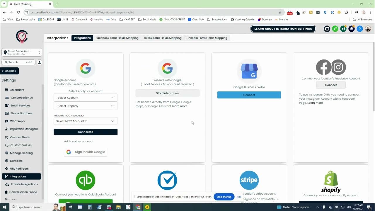 Connection Google Accounts To GoHighLevel: Ultimate GHL Subaccount Setup Guide (Step 4) - YouTube
