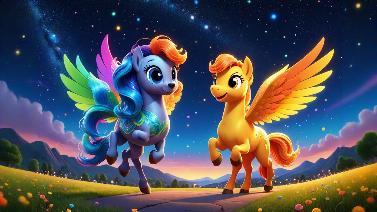 Four Twinkly Ponies Gallop on Rainbows | Fun Kids Song | Nursery Rhymes ...