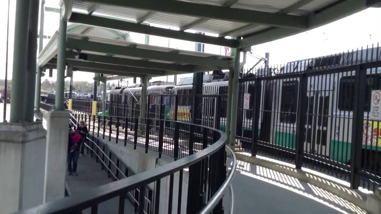 Mbta train arriving Riverside #1 - YouTube