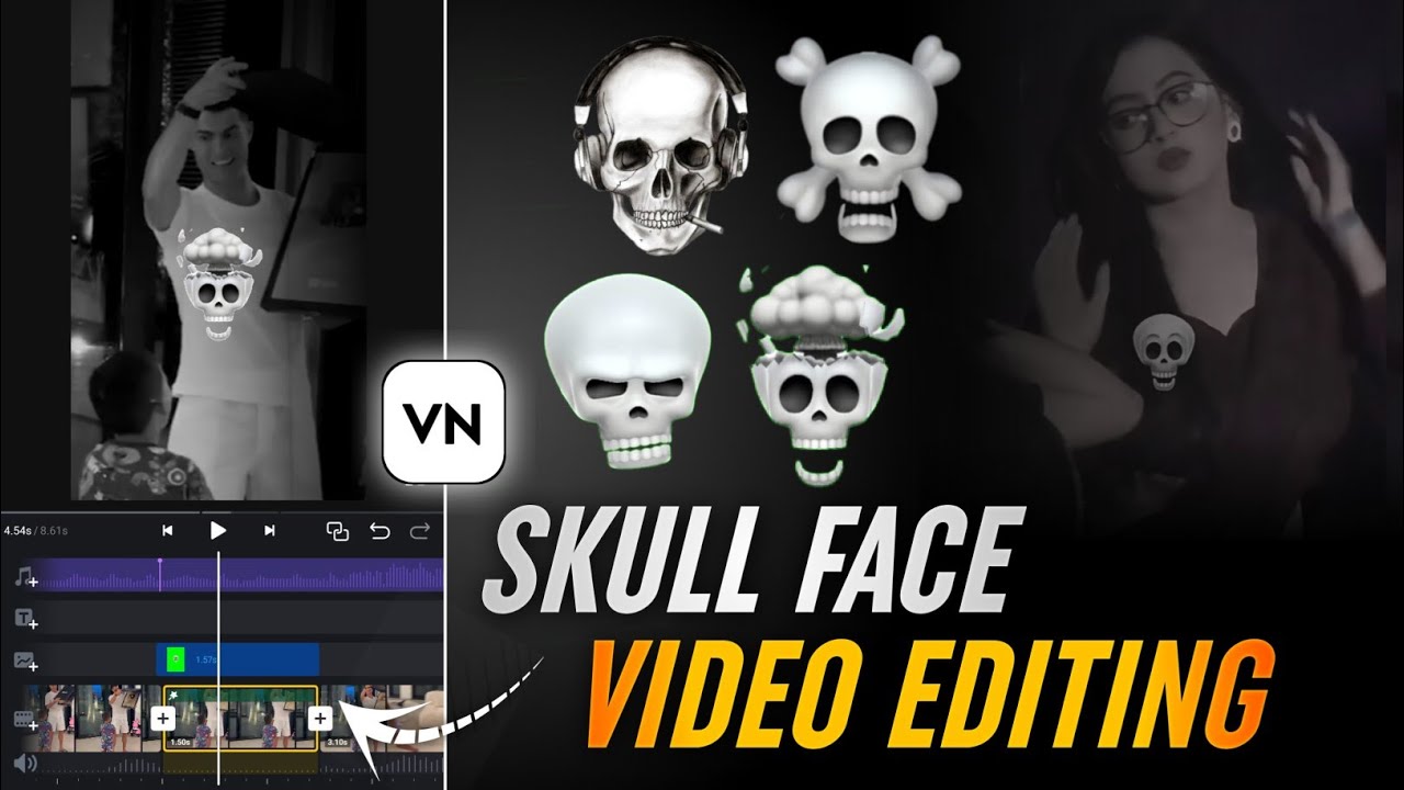 Trending Skull Face Video Editing In Vn App | Vn App Skull Face Edit ...