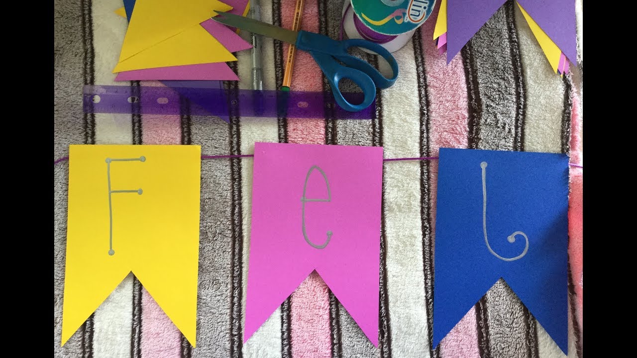 DIY: Banderitas De Papel / Facil y rapido / Economico - YouTube