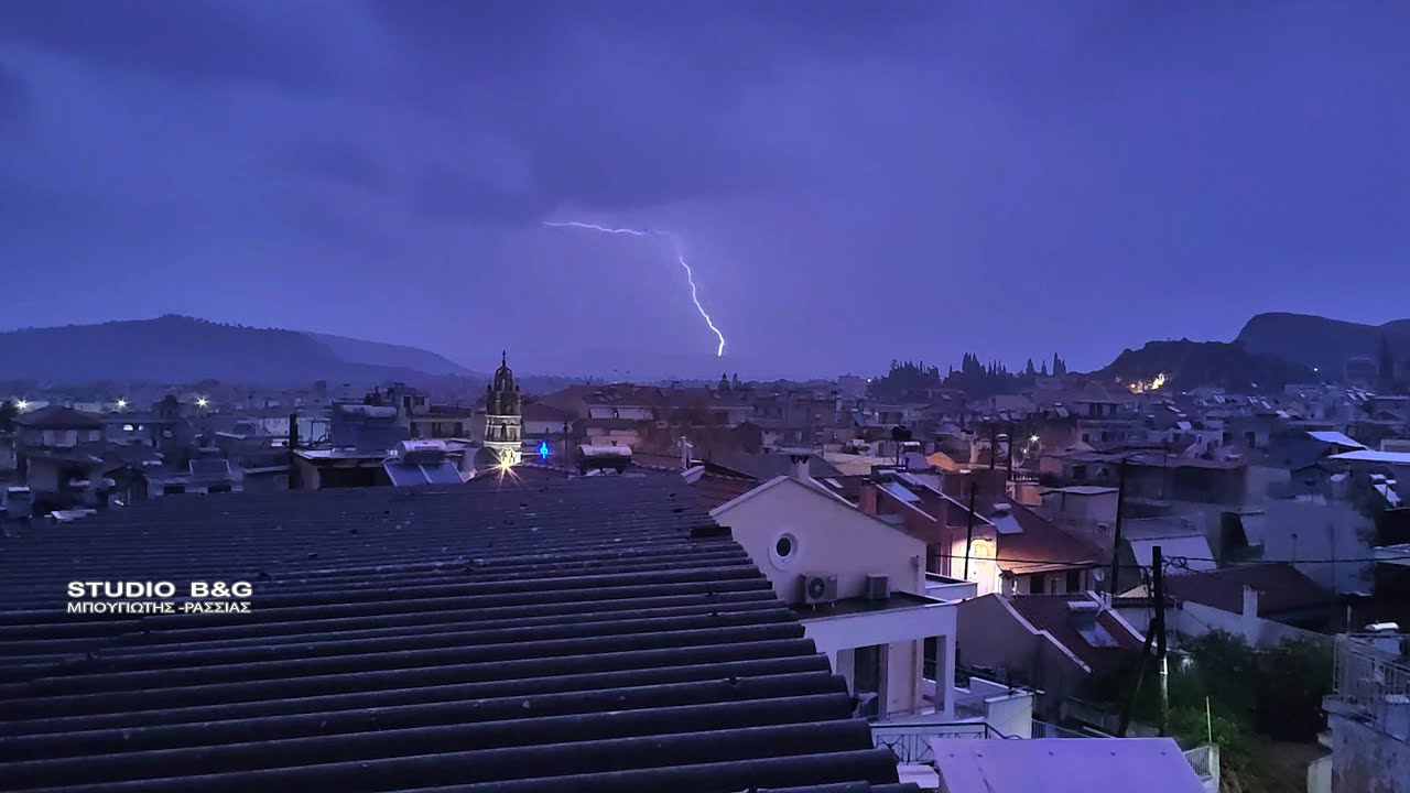 ΚΕΡΑΥΝΟΙ ΑΠΟ ΤΗΝ ΚΑΚΟΚΑΙΡΙΑ ΣΤΟ ΝΑΥΠΛΙΟ 12/1/2025 - YouTube