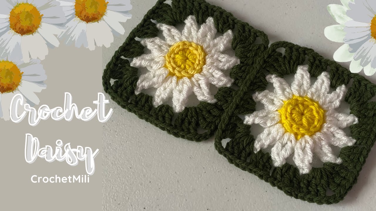 Cute Crochet Daisy Tutorial | Step-By-Step - YouTube