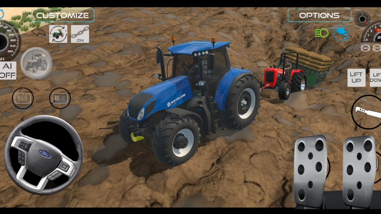 Drive JCB AND New Holland Tractors and Pull Indian Harvester 😀🚦 from ...