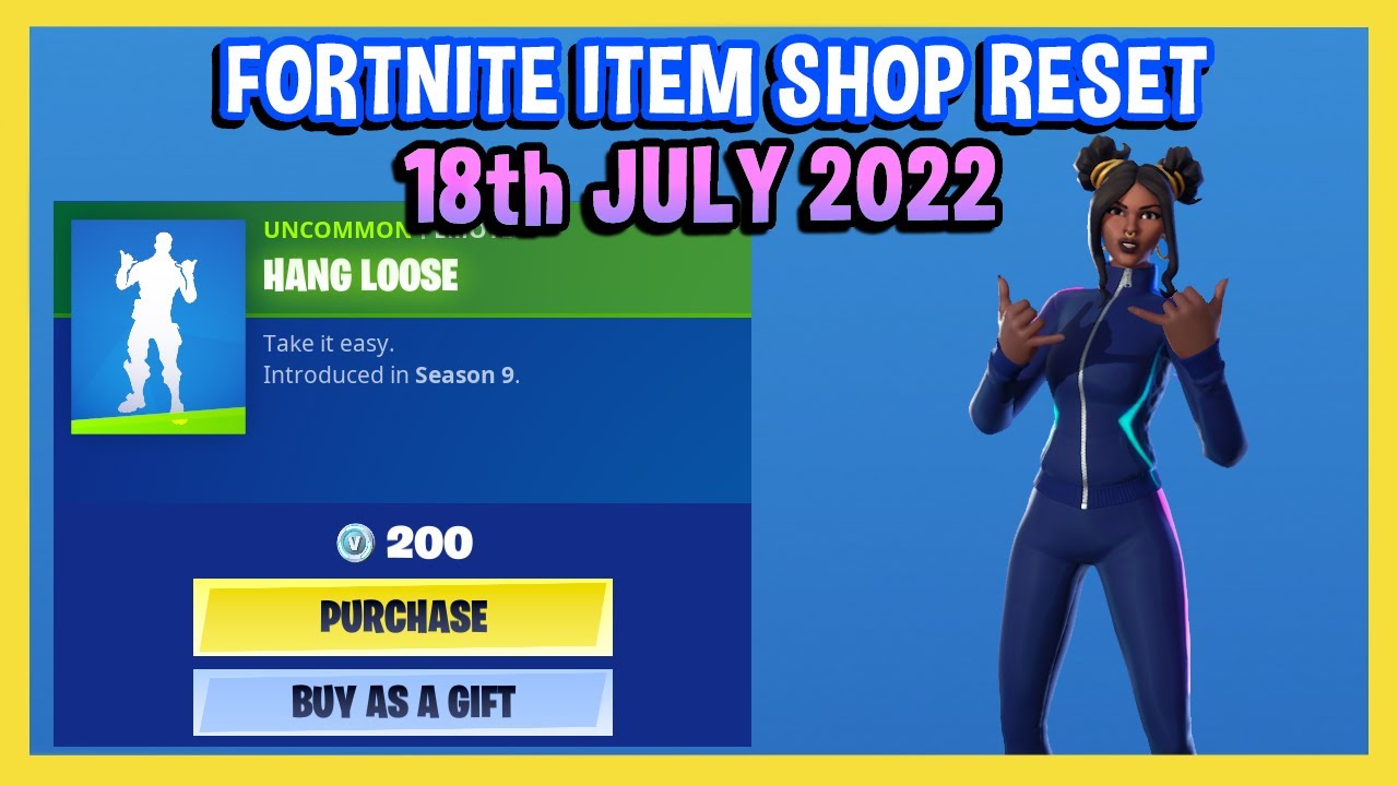 *RARE* HANG LOOSE EMOTE IS BACK! (Fortnite Item Shop Reset 18th July ...