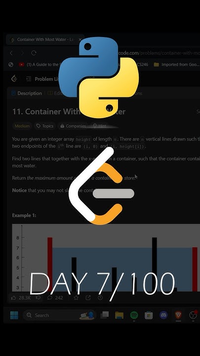 Day 7100 Of Leetcoding Every Day Leetcode 11 Python Leetcode Programming Coding Shorts