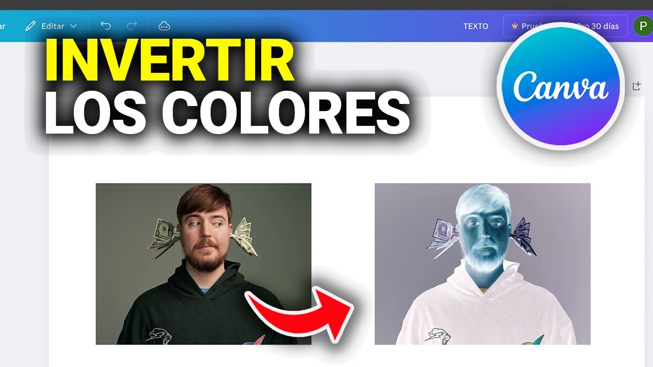 Cómo Invertir los Colores de una Imagen en Canva - YouTube