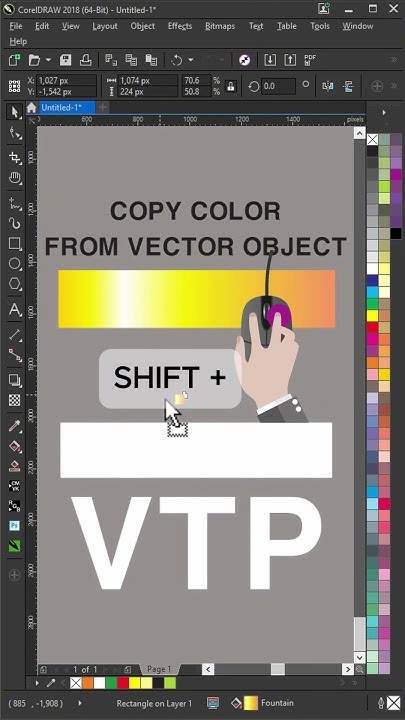 Copy vector object color in coreldraw #vtpcorel #coreldraw #coreldraw_tutorial #viral #trending ...
