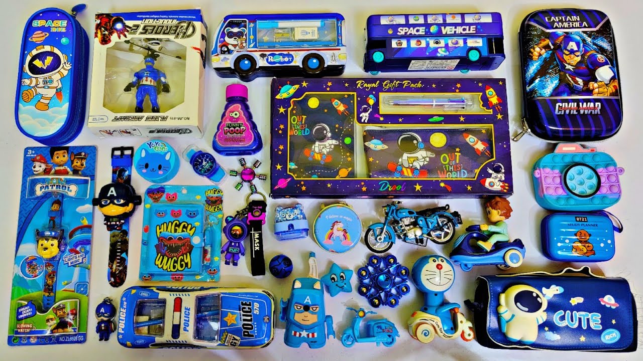 Ultimate BLUE COLOUR Toys Collection😍 Helicopter, Bike, Stationery ...