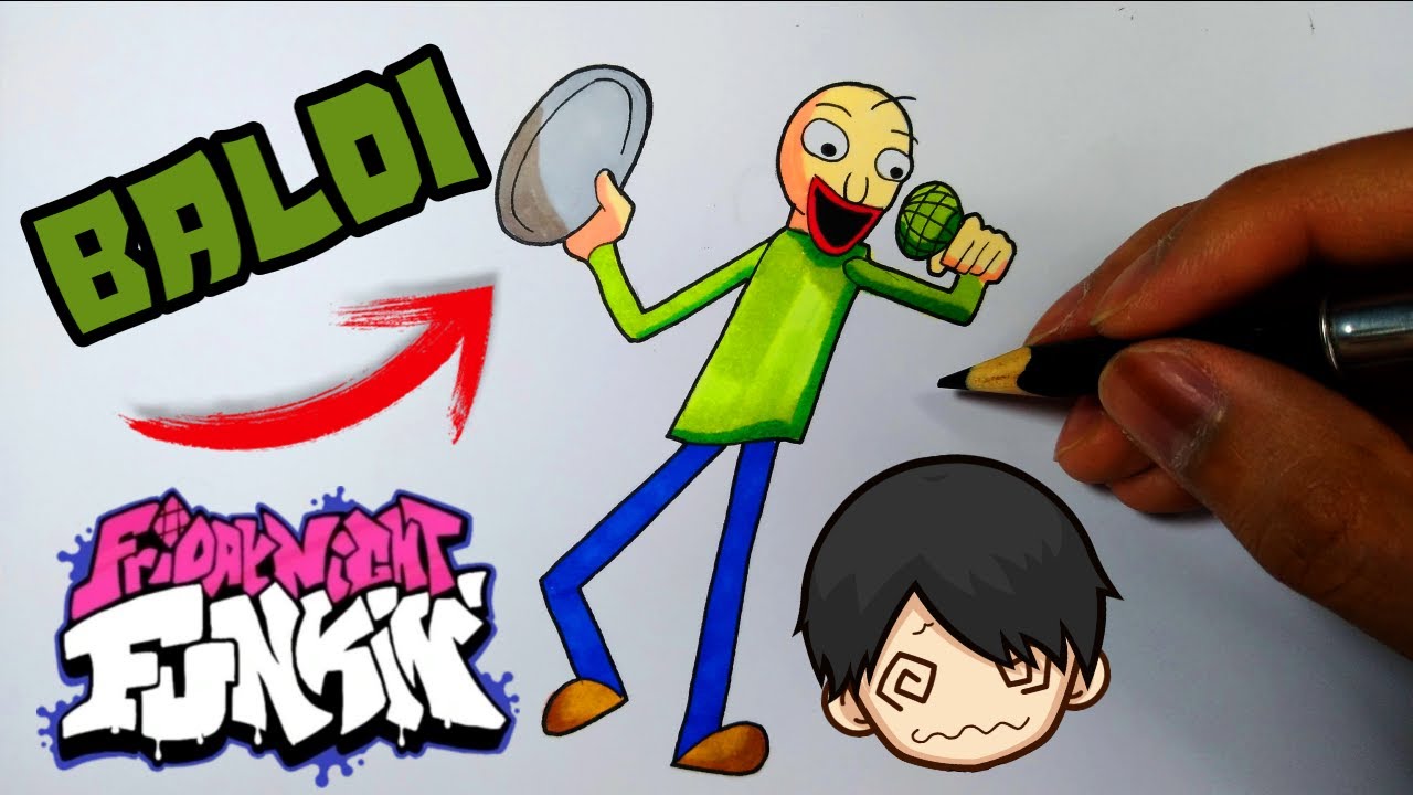como DIBUJAR a BALDI de FRIDAY NIGHT FUNKIN |facil PASO a PASO | HOW to ...