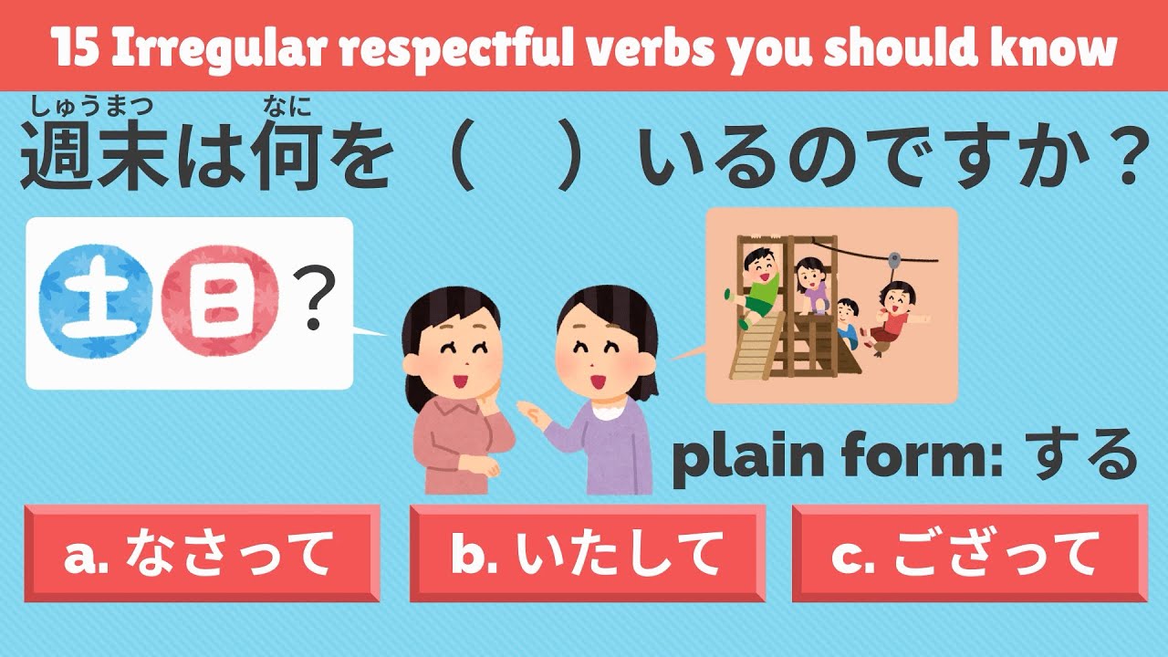 Keigo Quiz | 15 Irregular respectful verbs you should know | 日常生活で必ず聞く ...