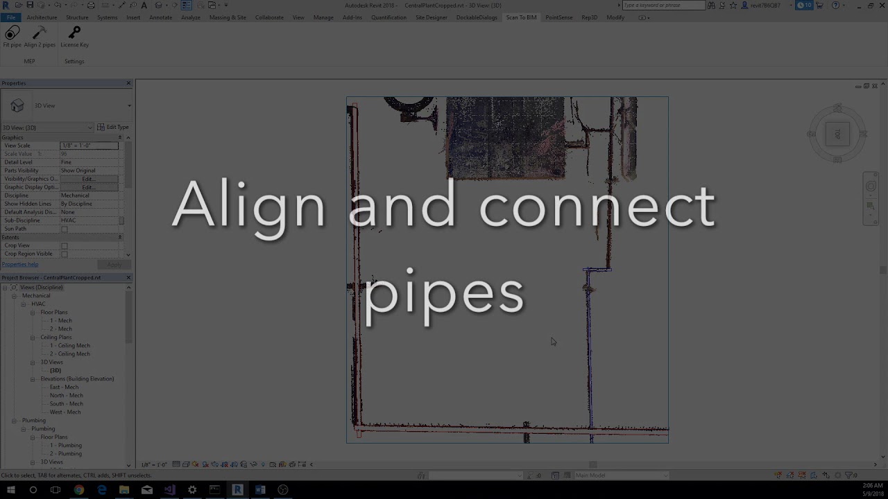 Scan To BIM Pipe extraction, alignment and connection demo v1.0.10.0 ...