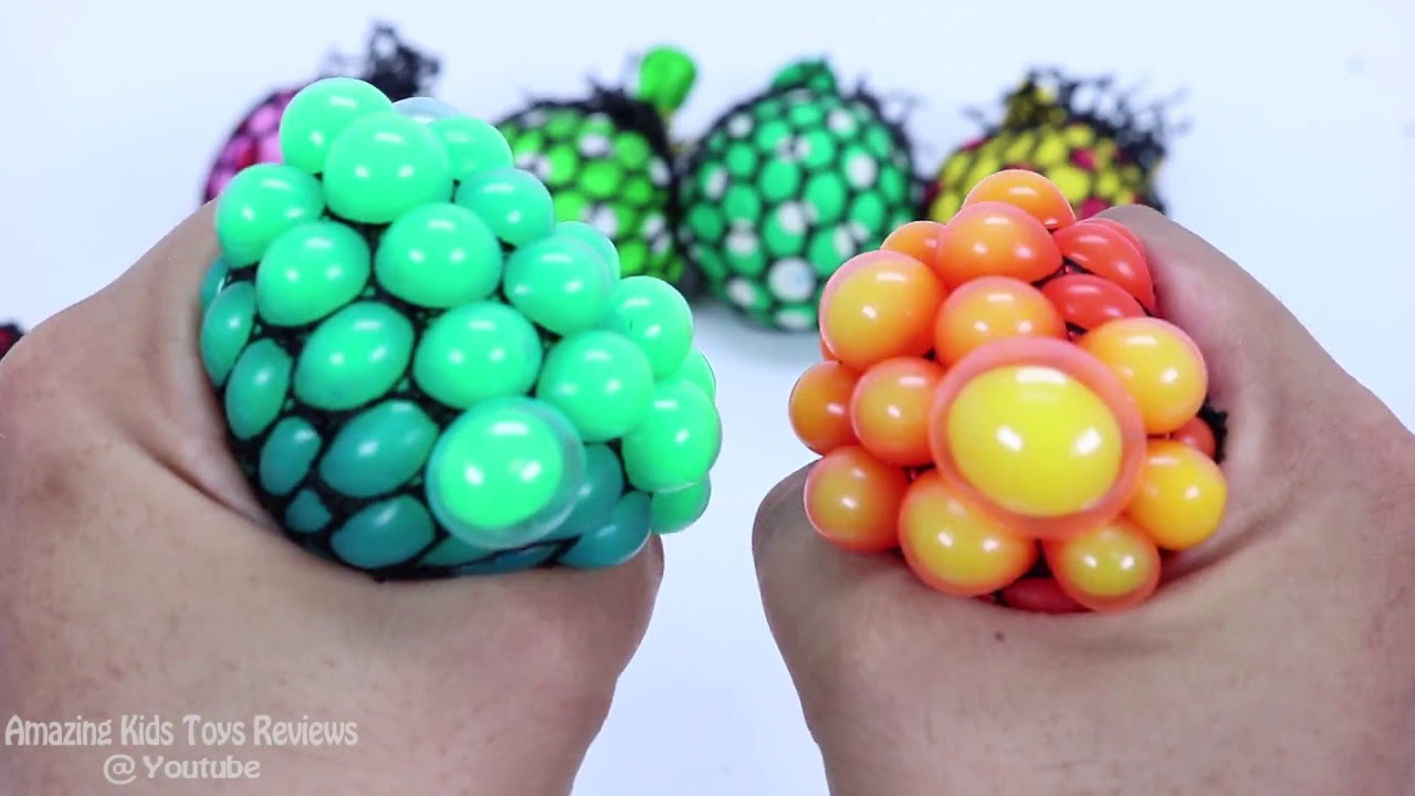 Cutting Open Squishy Toys Learn Colors Stress Balls Satisfying Slime ...