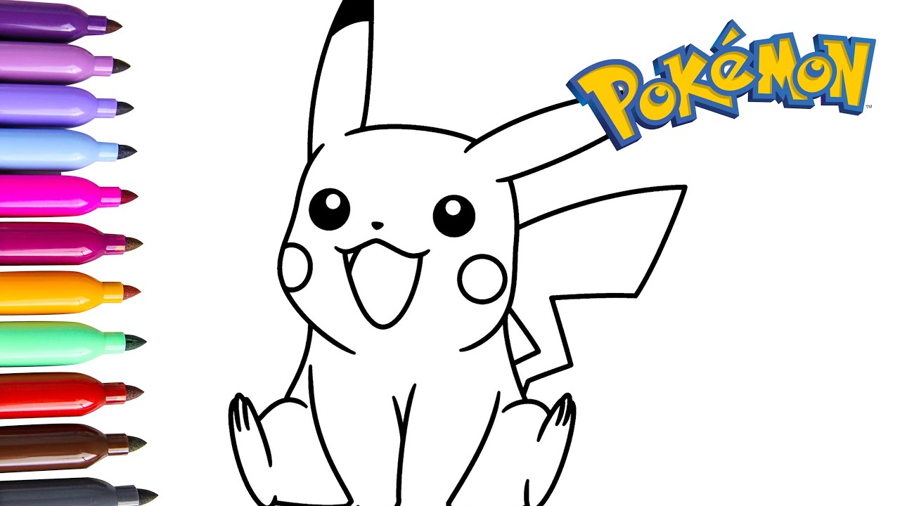 Coloring Pikachu | Coloring Videos for Kids - YouTube
