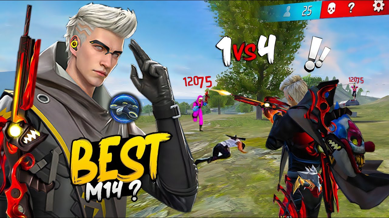 The Best M14 Skin Ever 😲 Op 1 Vs 4 Gameplay 🤯 Free Fire - YouTube