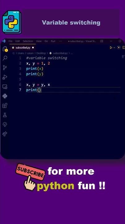 variable switching technique using python - YouTube