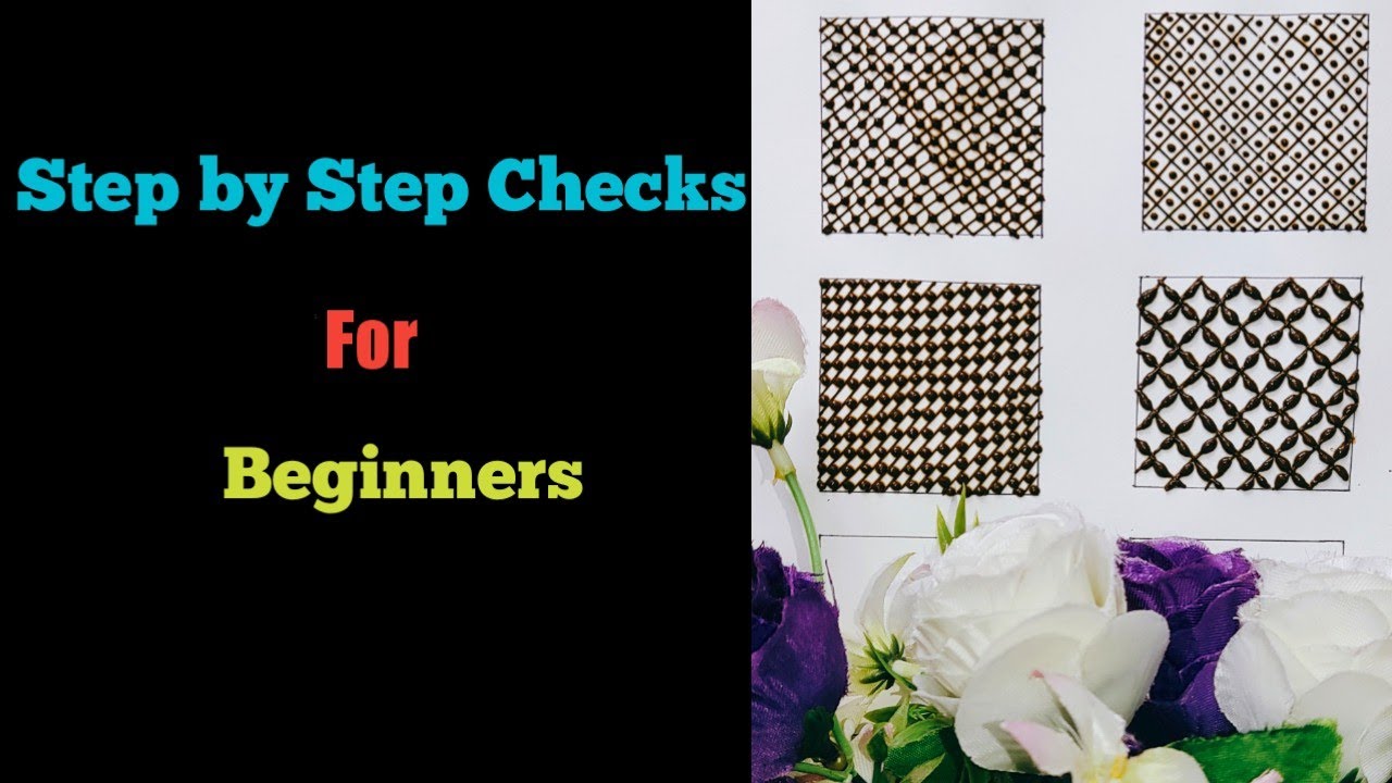 How to learn checks mehndi design for beginner| Checks mehndi design ...