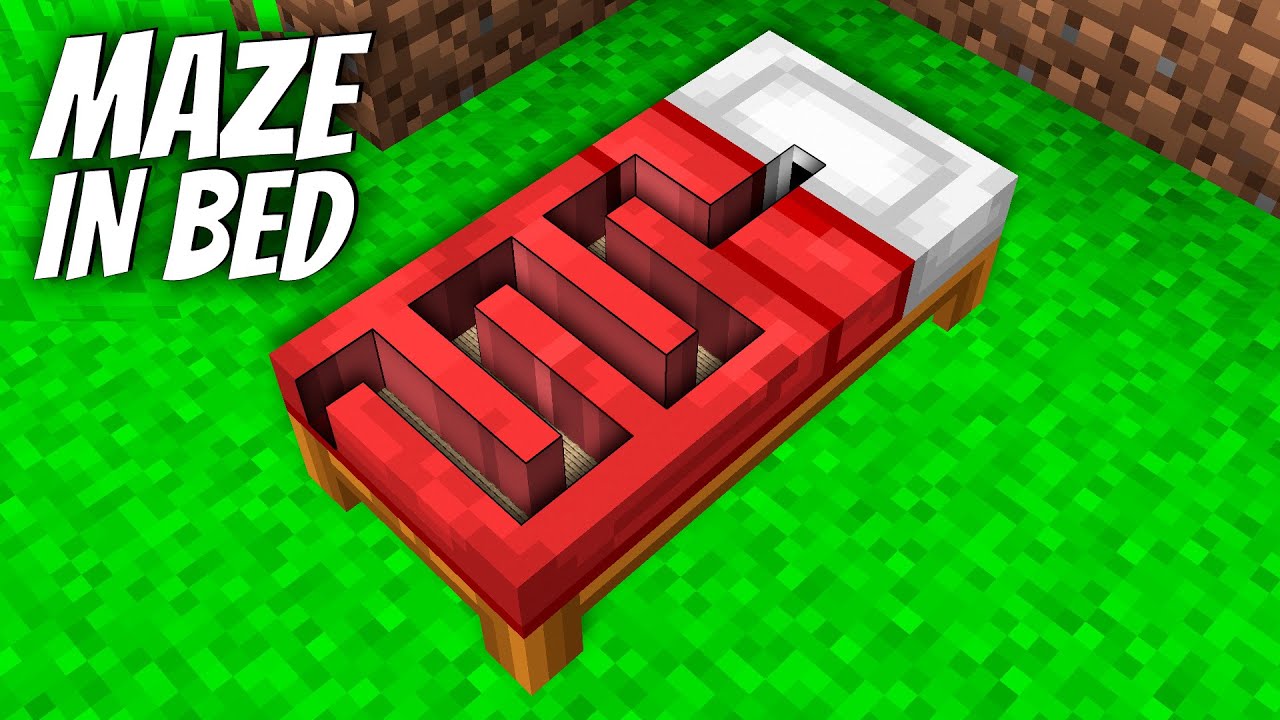 I found a SECRET MAZE inside BED in Minecraft ! NEW TINY MAZE in BED ...