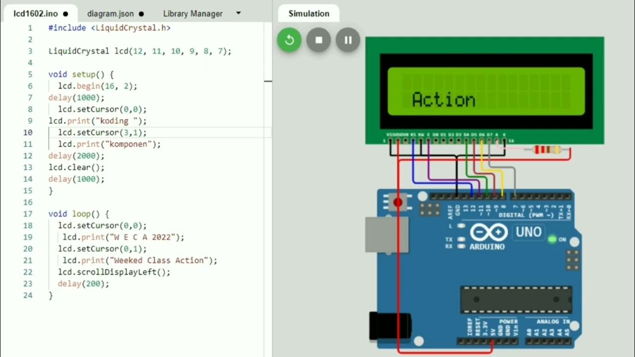 simulasi Arduino LCD - YouTube