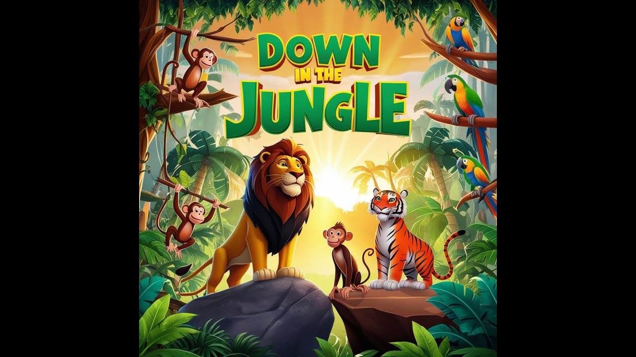 Down in the Jungle - Learn About Animals | Kids Songs & Nursery Rhymes ...