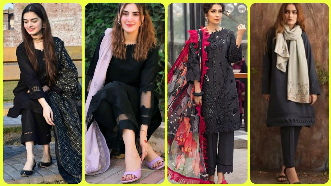 black #Pakistani kurti #chicken #frock #black #colour Suit Designs ...