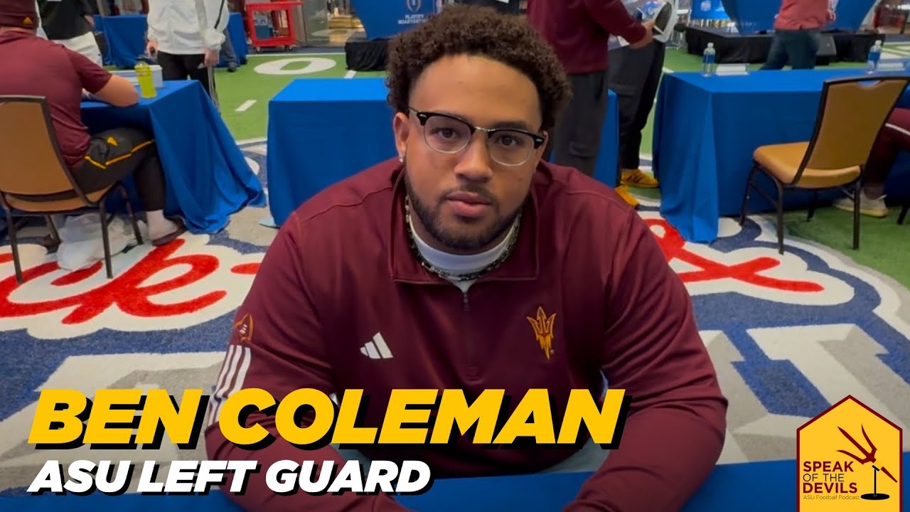 ASU OL Ben Coleman on facing Texas in the Peach Bowl - YouTube