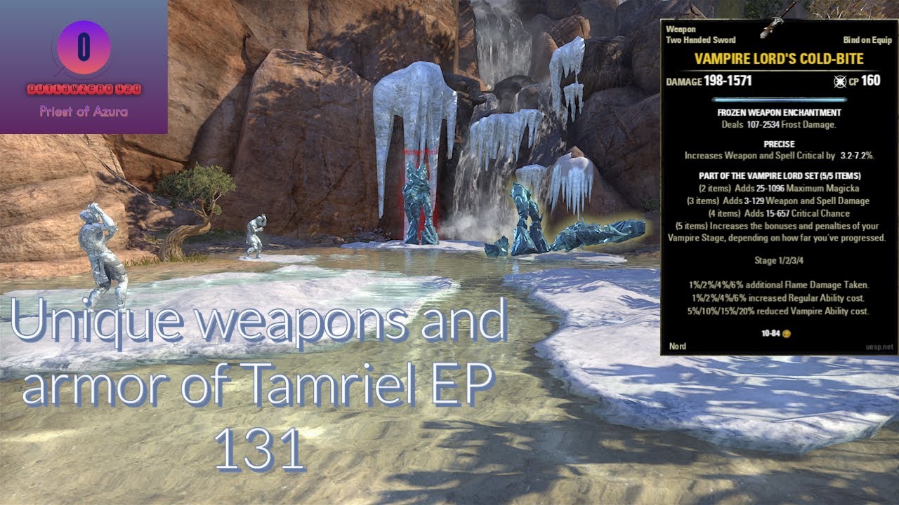 Unique Weapons and Armors of Tamriel EP 131 Vampire Lord's Cold- Bite (vampire lord set) - YouTube