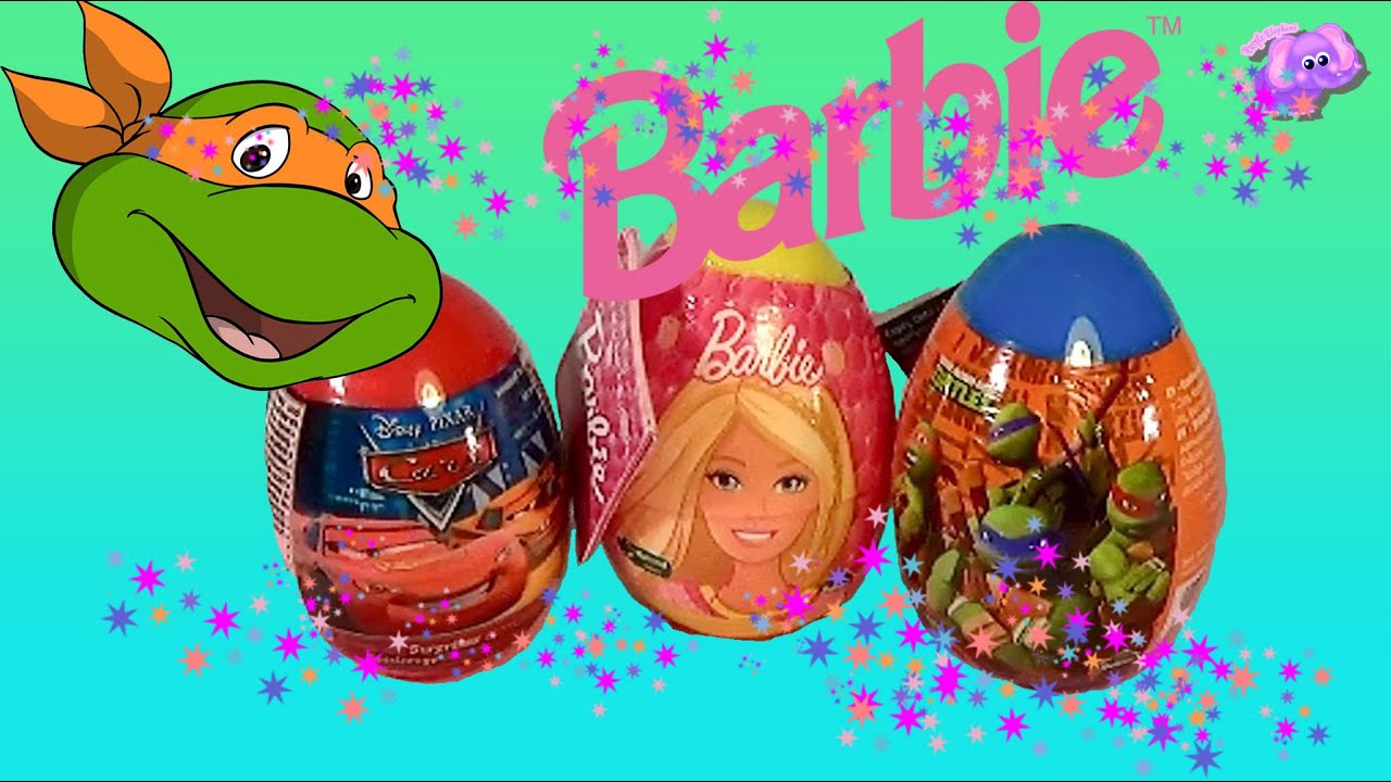 Surprise Eggs ♥ Barbie Cars Ninja Turtles Raphael Lightning Mcqueen ...